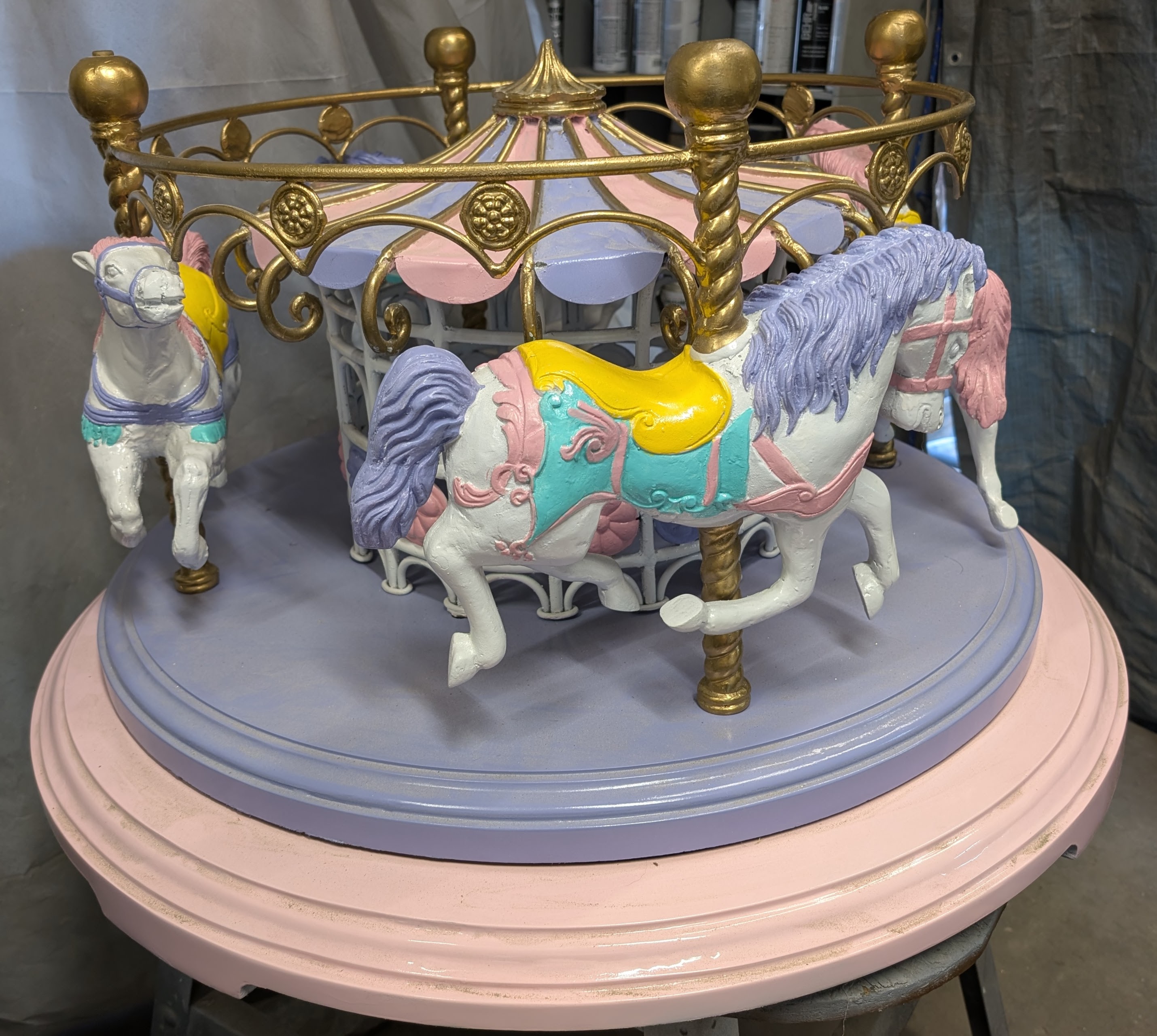 Custom Painted Carousel 4 Horse Table > Carousel Tables & More ...