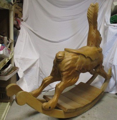 Vintage Wood Rocking Carousel Rabbit > Carousel Animals, Menagerie ...