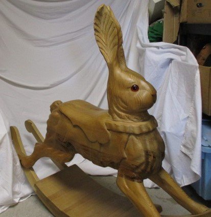 Vintage Wood Rocking Carousel Rabbit > Carousel Animals, Menagerie ...