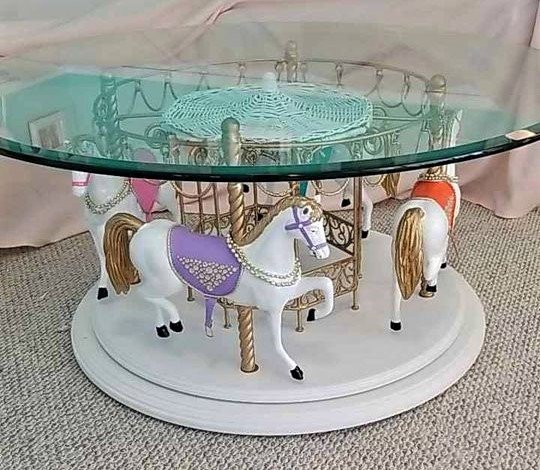 White Carousel 4 Horse Table > Carousel Tables & More > Carousel Workshop